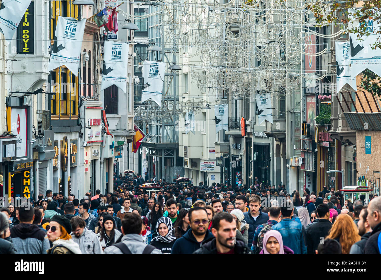 Taksim istiklal street is always a crowded, busy, vibrant street. The ...
