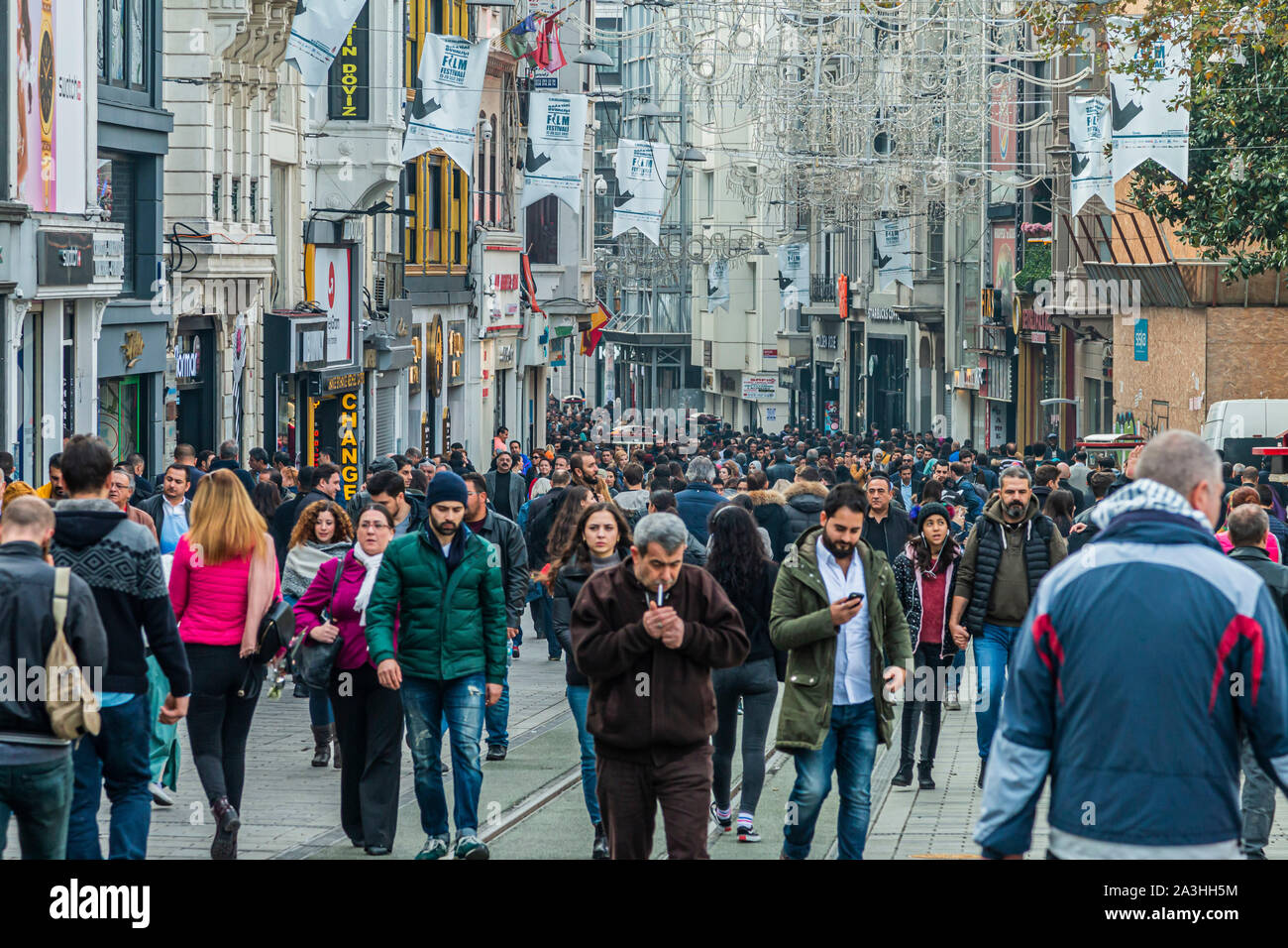 Taksim istiklal street is always a crowded, busy, vibrant street. The ...