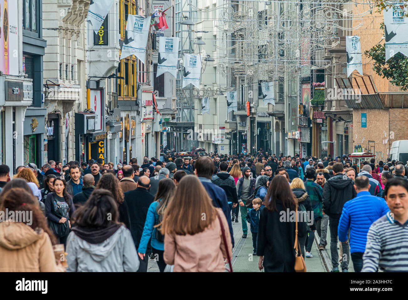 Taksim istiklal street is always a crowded, busy, vibrant street. The ...