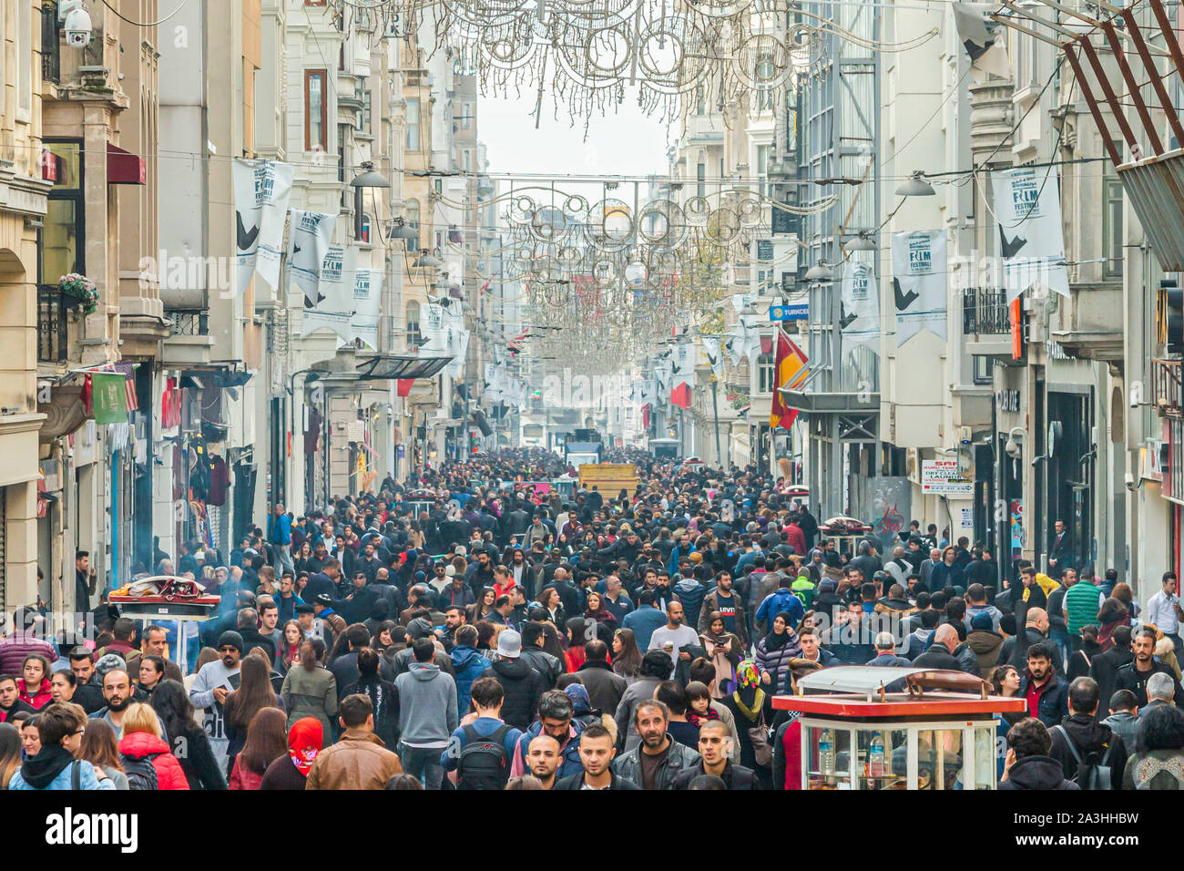 Taksim istiklal street is always a crowded, busy, vibrant street. The ...