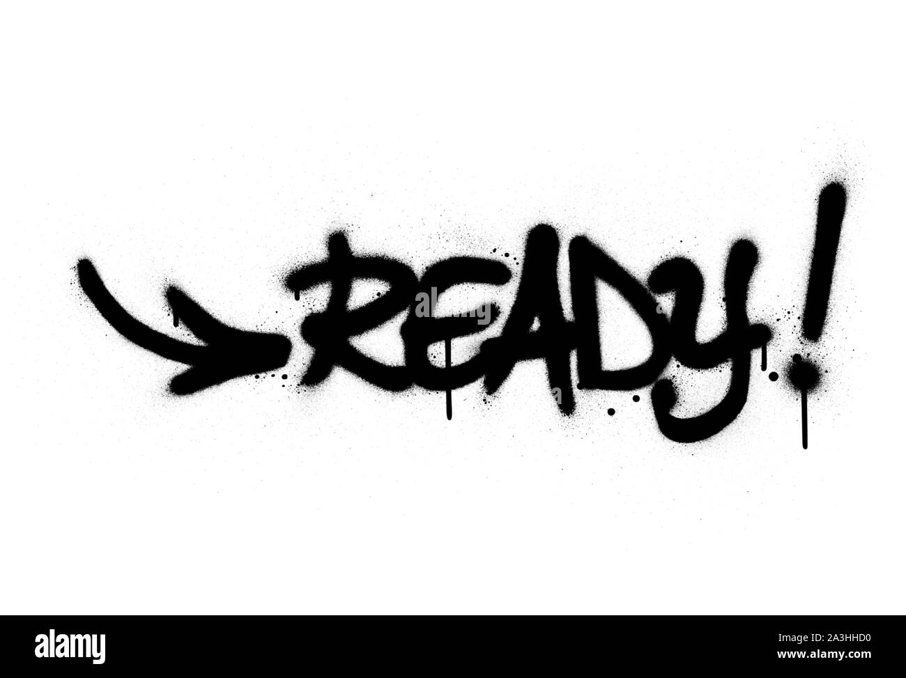graffiti ready word sprayed in black over white Stock Vector Image ...
