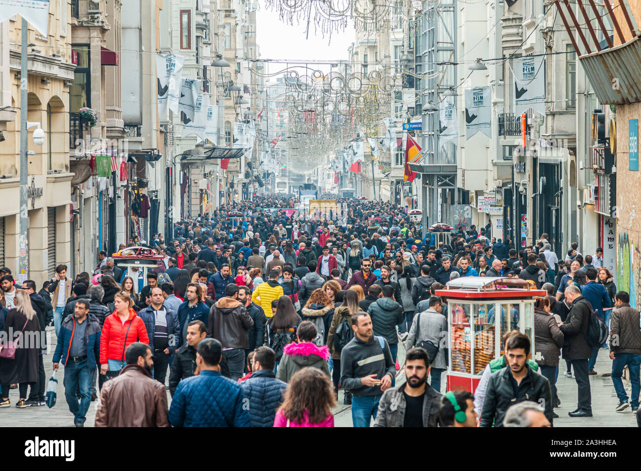 Taksim istiklal street is always a crowded, busy, vibrant street. The ...