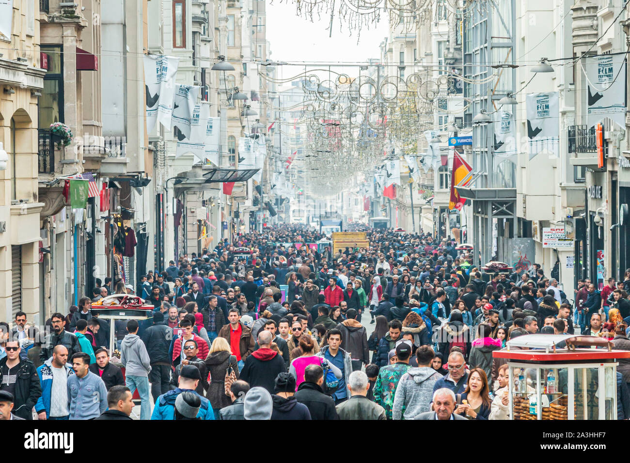 Taksim istiklal street is always a crowded, busy, vibrant street. The ...