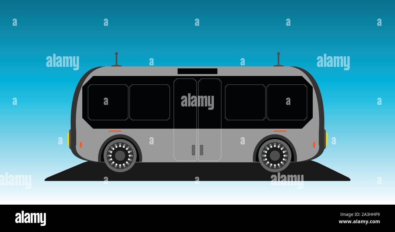Driverless Autonomous Self driving mini bus Stock Vector Image & Art ...