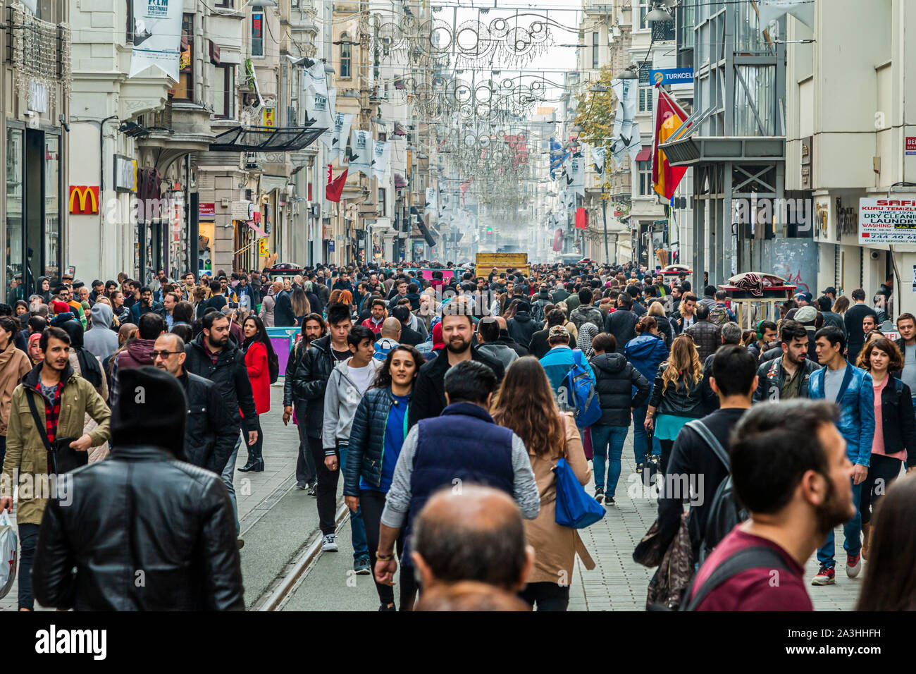 Taksim istiklal street is always a crowded, busy, vibrant street. The ...