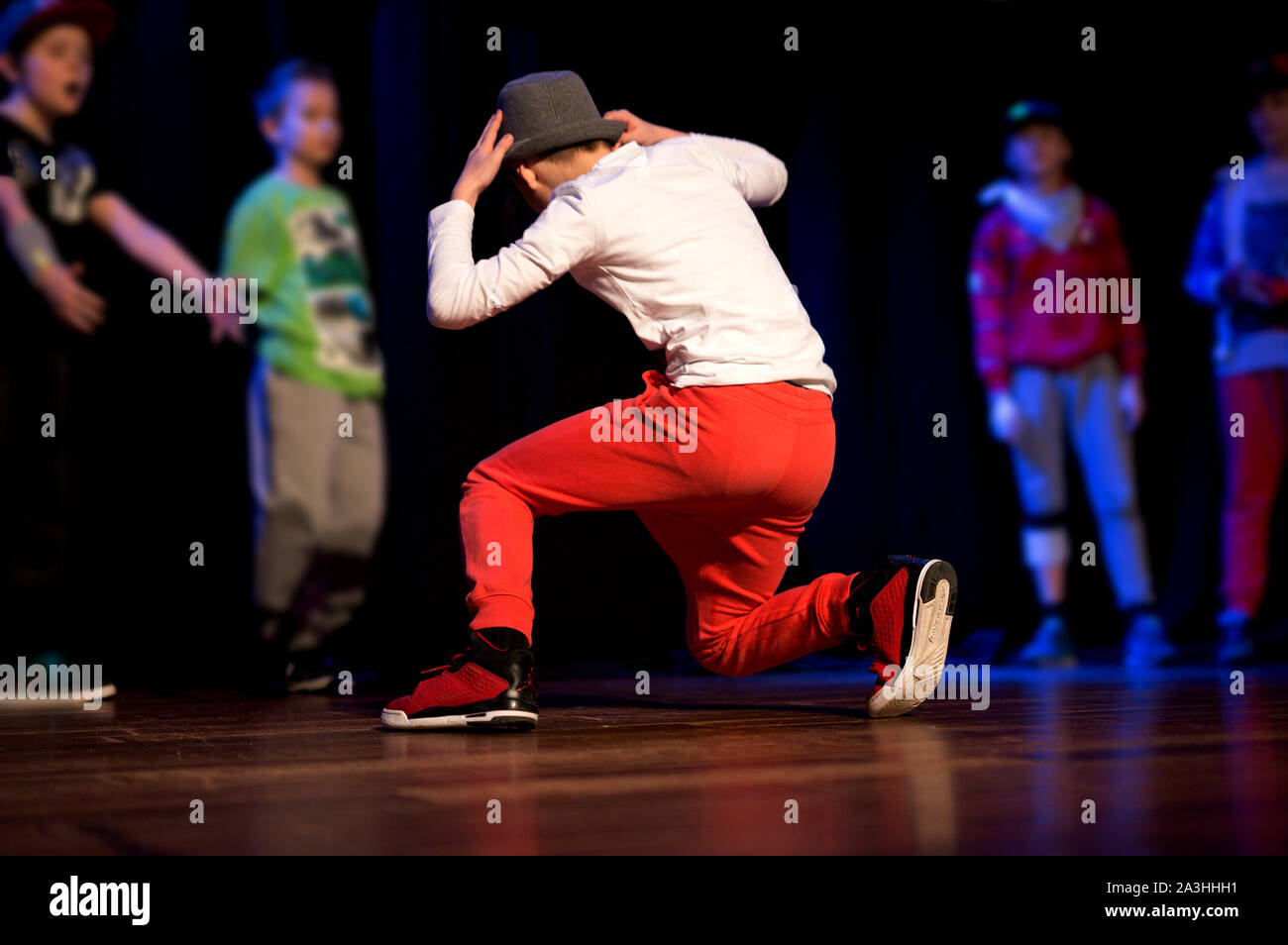 break dance, breakdance dancer in a unique figure, dancer in a pose ...