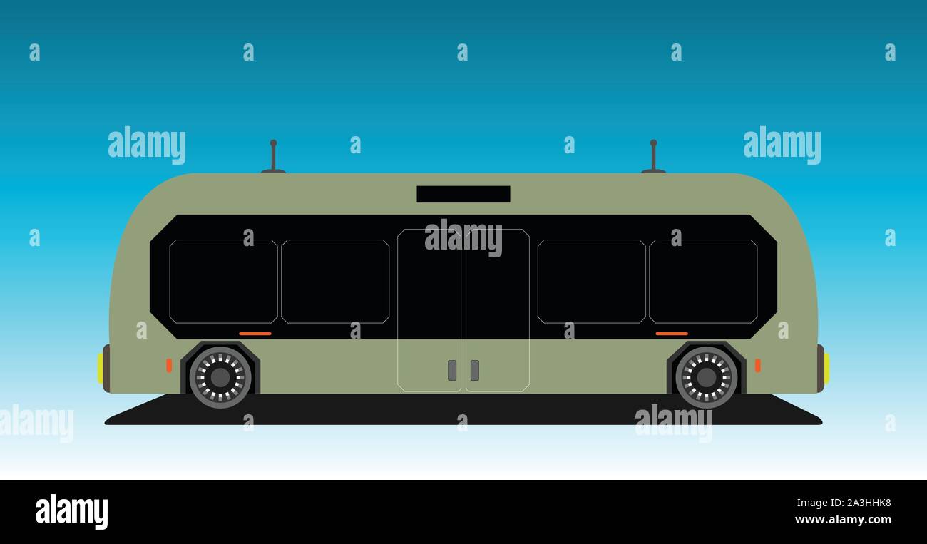 Driverless Autonomous Self driving mini bus Stock Vector Image & Art ...