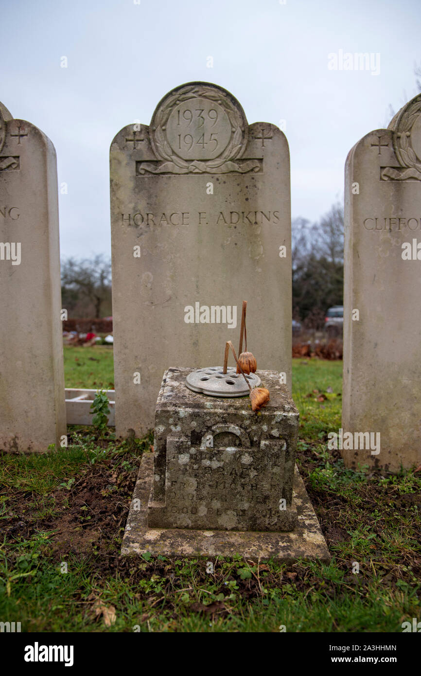 The 1939-1945 Bath Air Raid Grave of Horace Frank Adkins at Haycombe ...