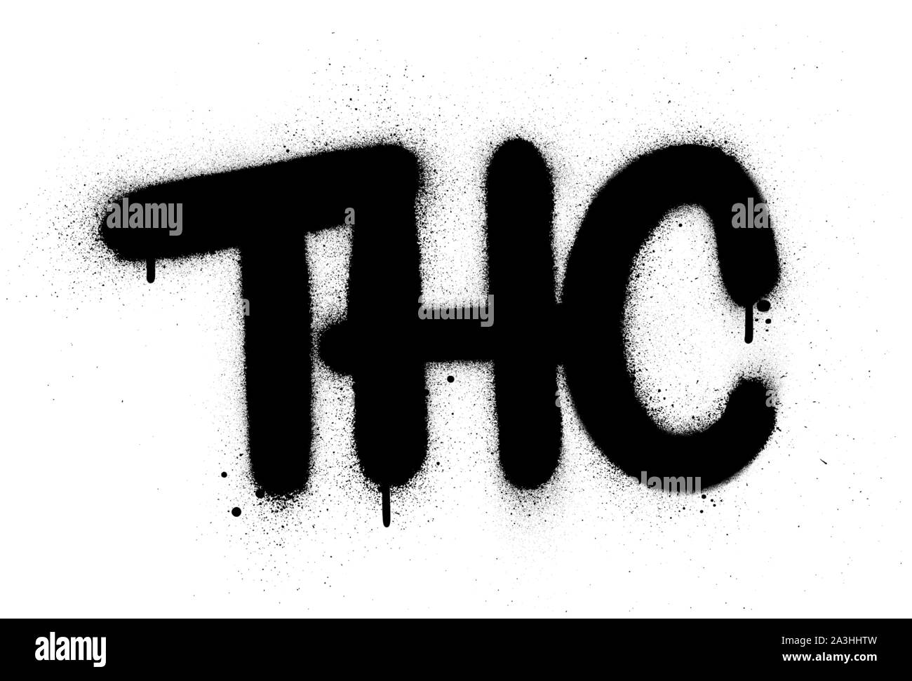 graffiti THC abbreviation sprayed in black over white Stock Vector ...