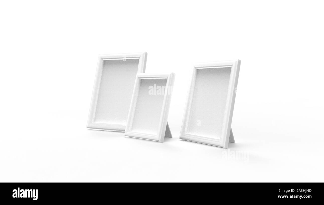 3d rendering of photo frames isolated in white studio background Stock ...
