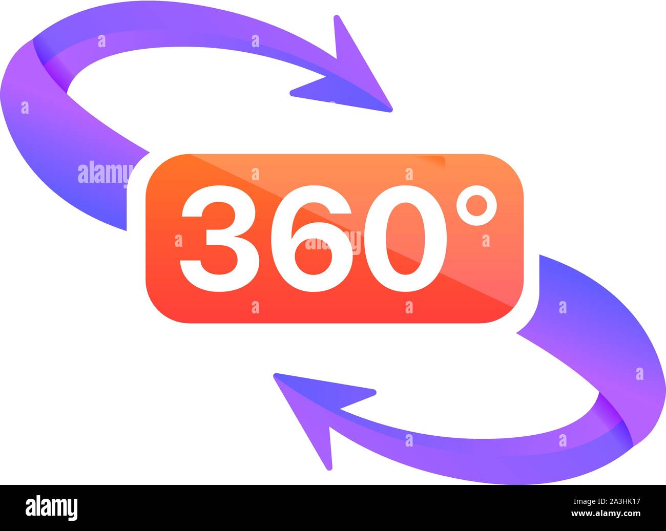 360 degrees arrow icon. Cartoon of 360 degrees arrow vector icon for ...