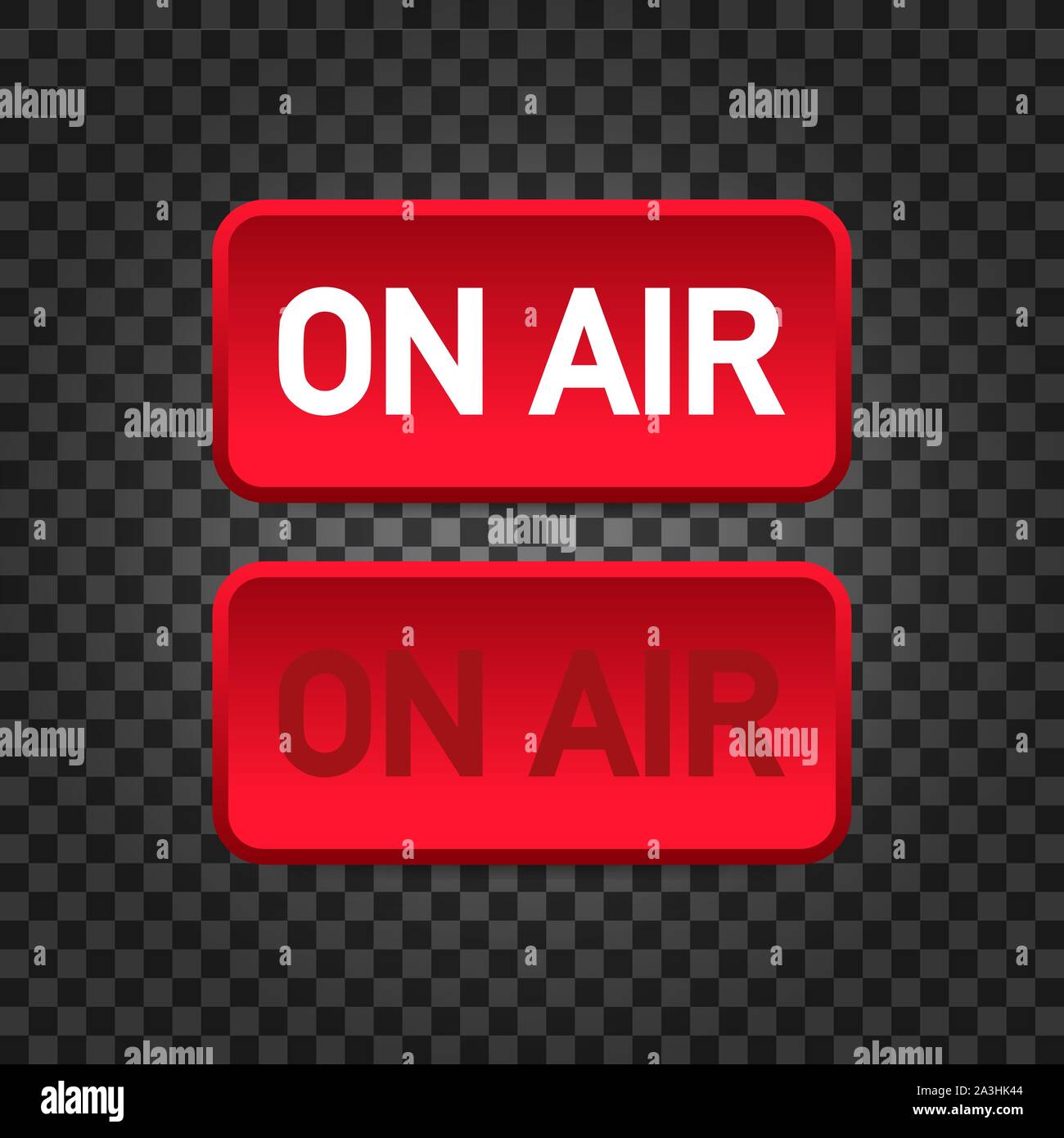 Broadcast studio on air light. On-air sign radio and television. Vector ...