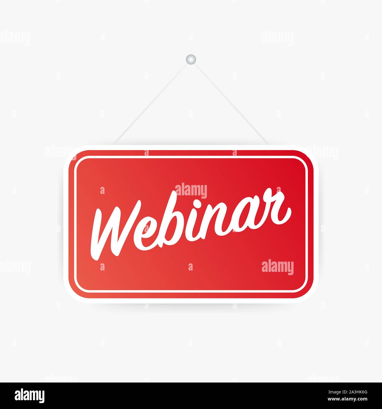 Webinar hanging sign on white background. Sign for door. Vector stock ...
