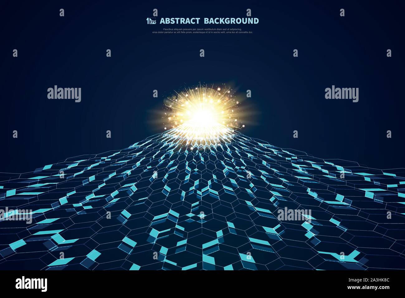 Abstract geometric blue of futuristic technology with glitters ...