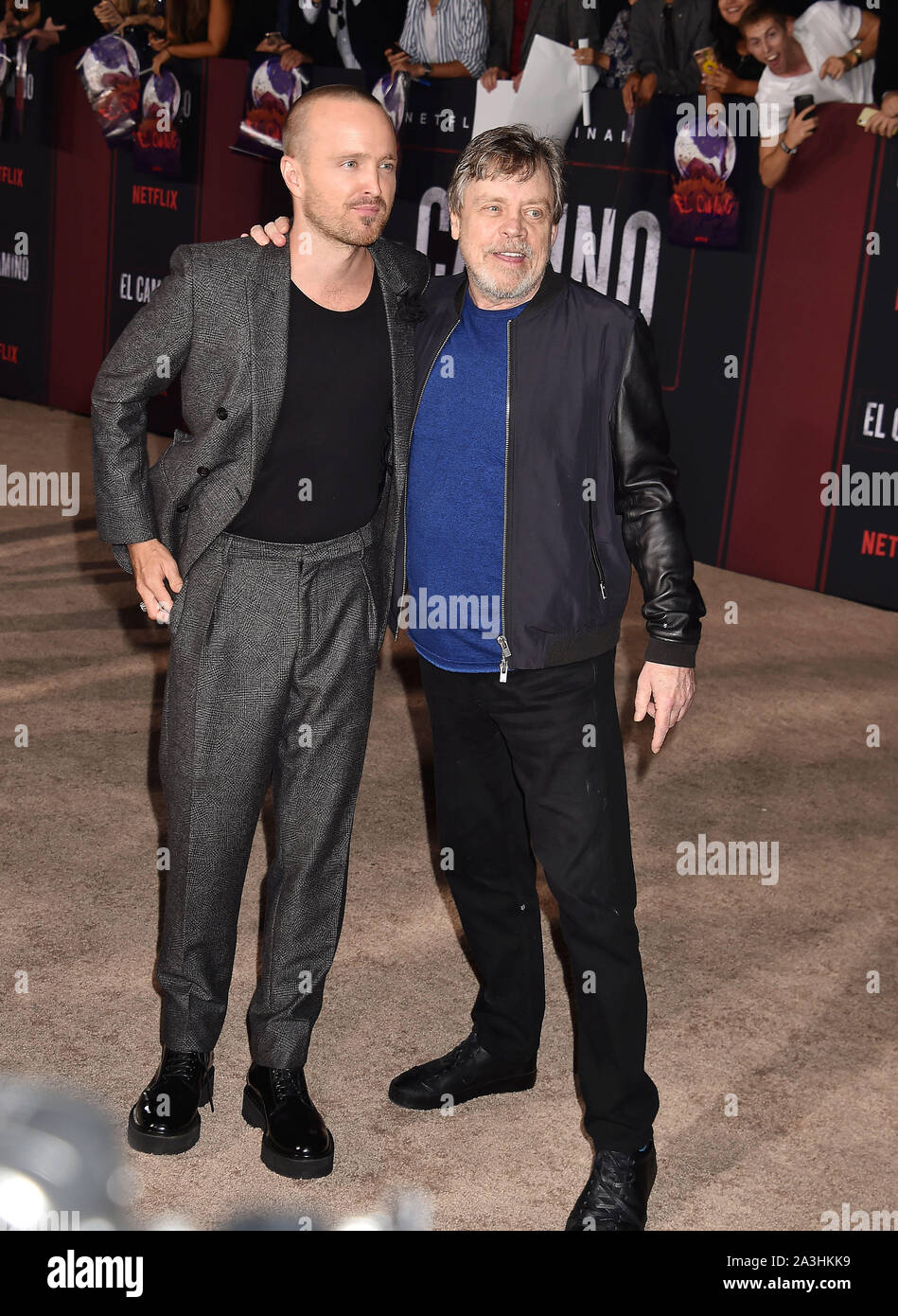 WESTWOOD, CA - OCTOBER 07: Aaron Paul and Mark Hamill attend the ...