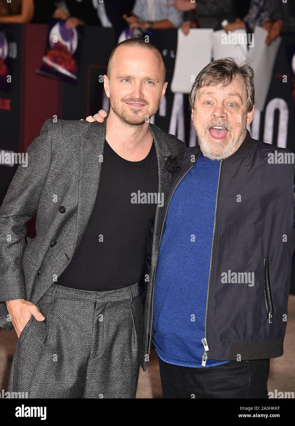 WESTWOOD, CA - OCTOBER 07: Aaron Paul and Mark Hamill attend the ...