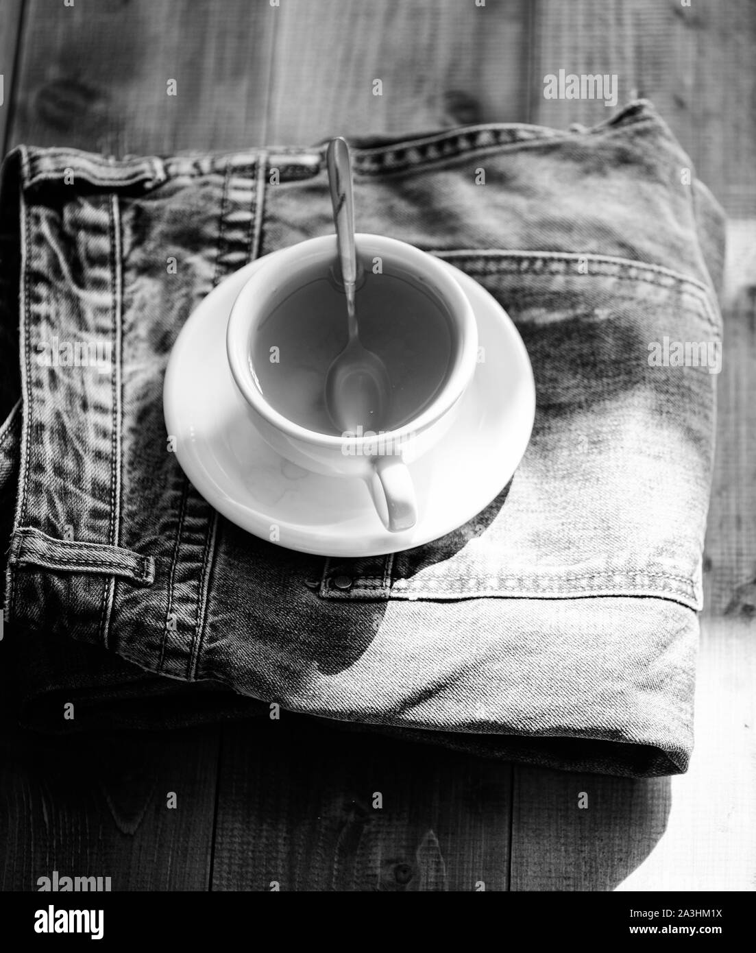 Blue cup of hot tea Black and White Stock Photos & Images - Alamy