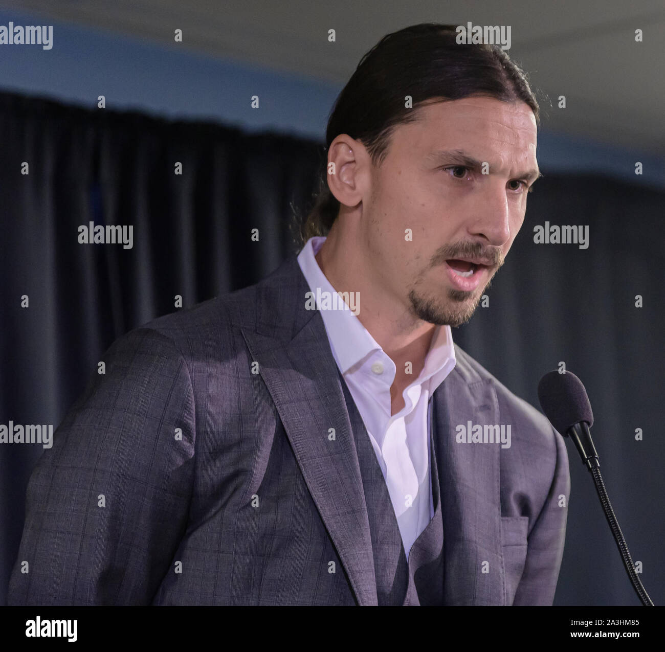 Malmö, Sweden. 8th October, 2019. Swedish soccer player Zlatan ...