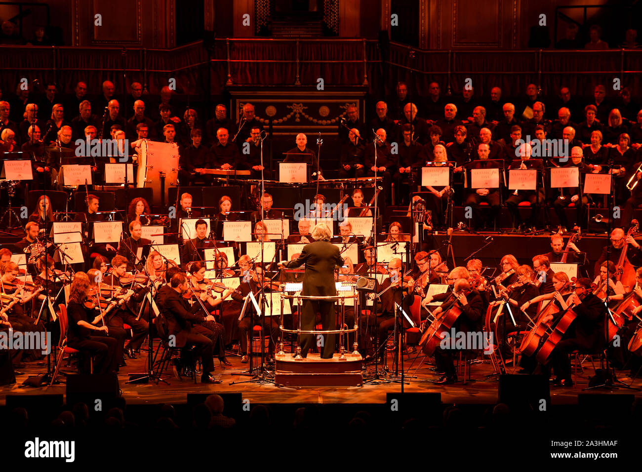 Stephen Barlow conducts the Bournemouth Symphony Orchestra on stage at ...