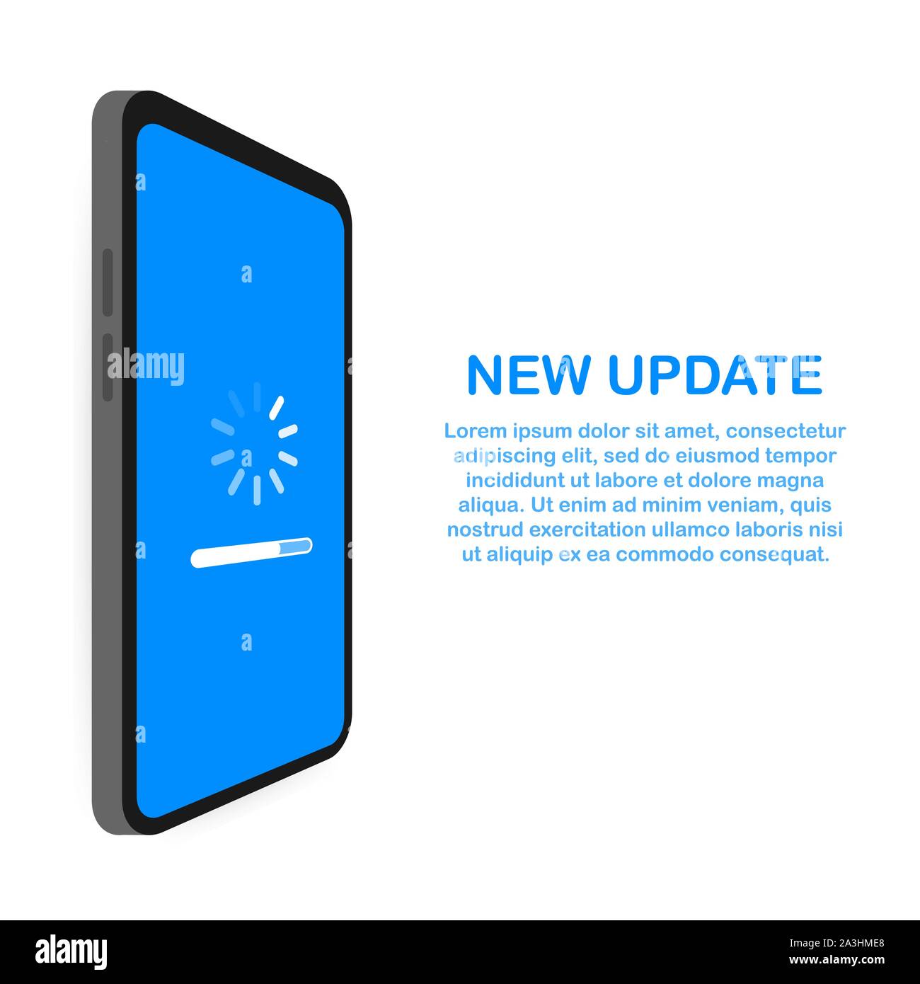 System software update, data update or synchronize with progress bar on ...