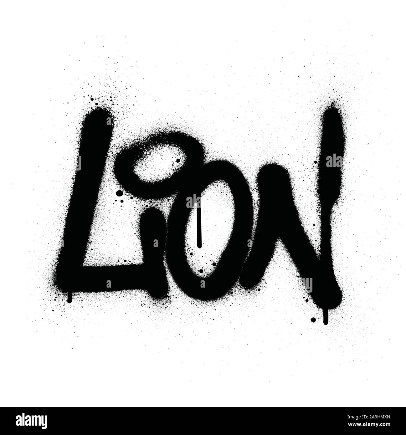graffiti lion word sprayed in black over white Stock Vector Image & Art ...