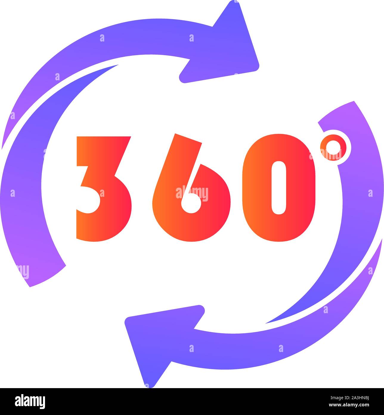 Virtual 360 degrees icon. Cartoon of virtual 360 degrees vector icon ...