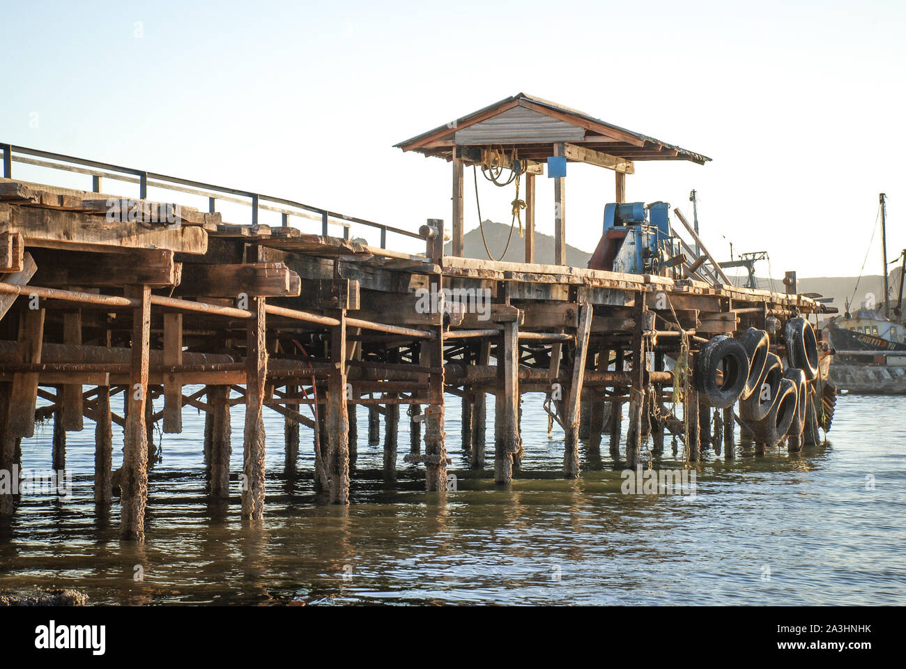 Dock for fishing boats Stock Photo - Alamy