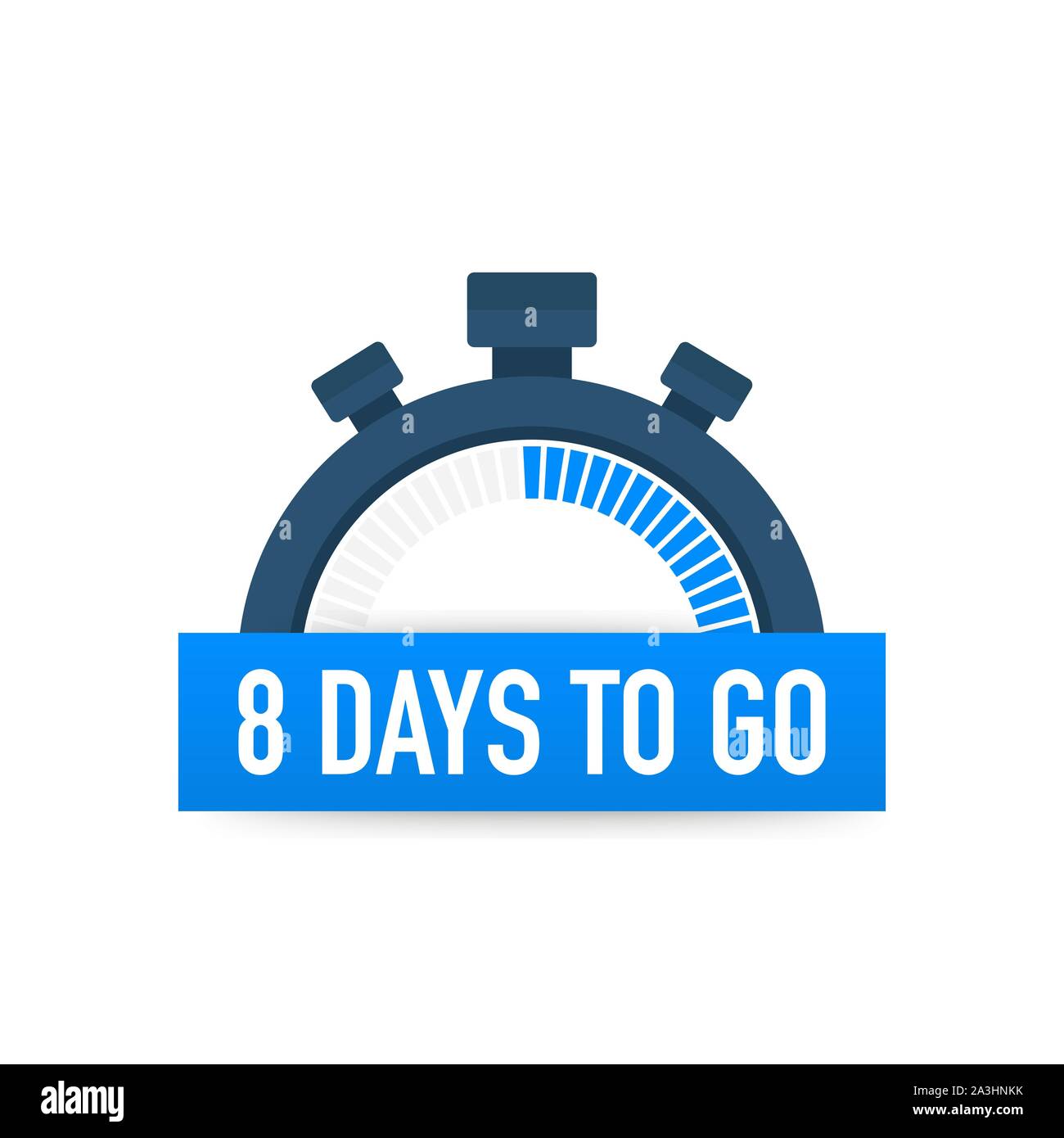 Eight days to go. Time icon. Vector stock illustration on white ...