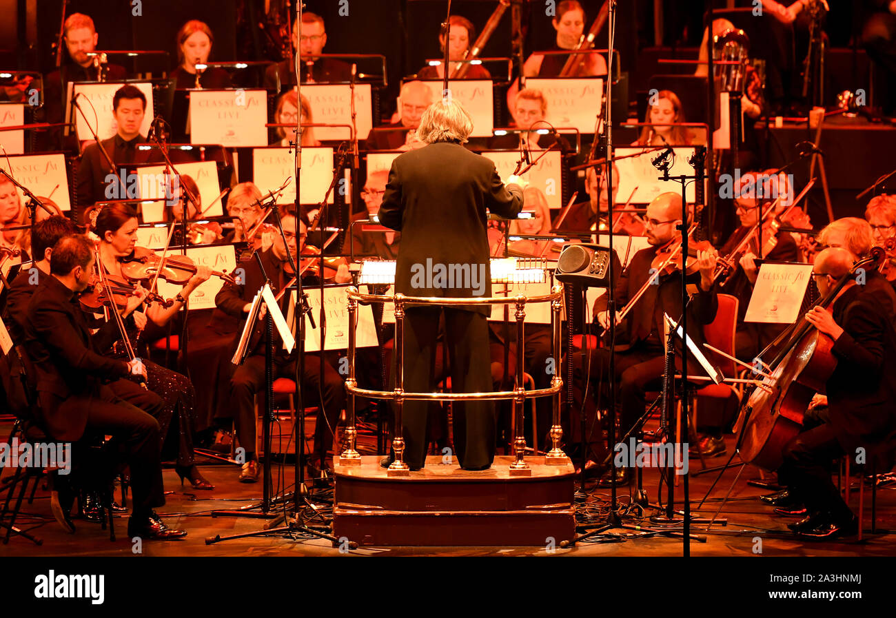 Stephen Barlow conducts the Bournemouth Symphony Orchestra on stage at ...