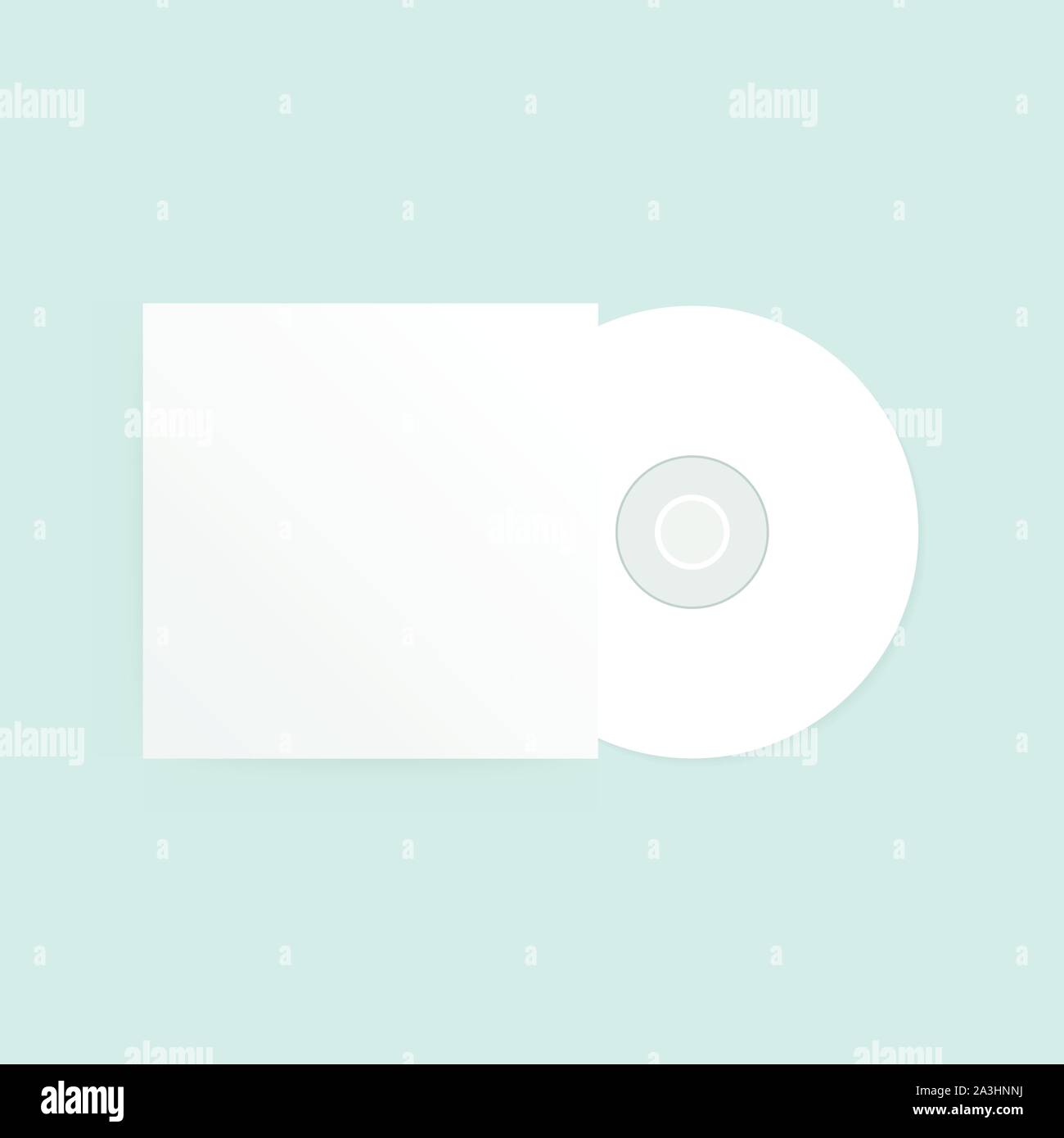 The CD-DVD compact disc and white empty paper case template with shadow ...