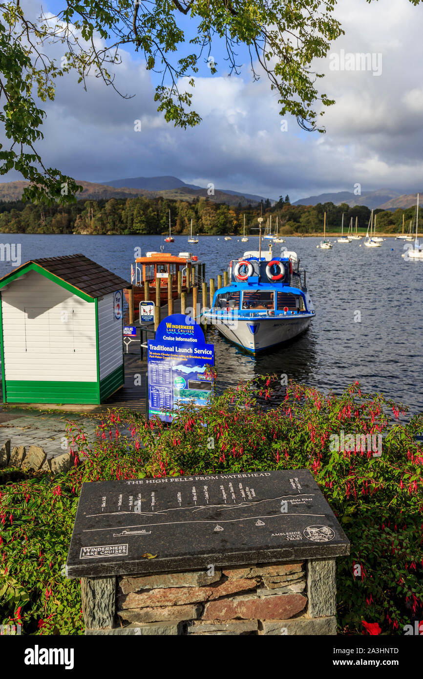 waterhead on lake windermere, lake district national park, cumbria ...