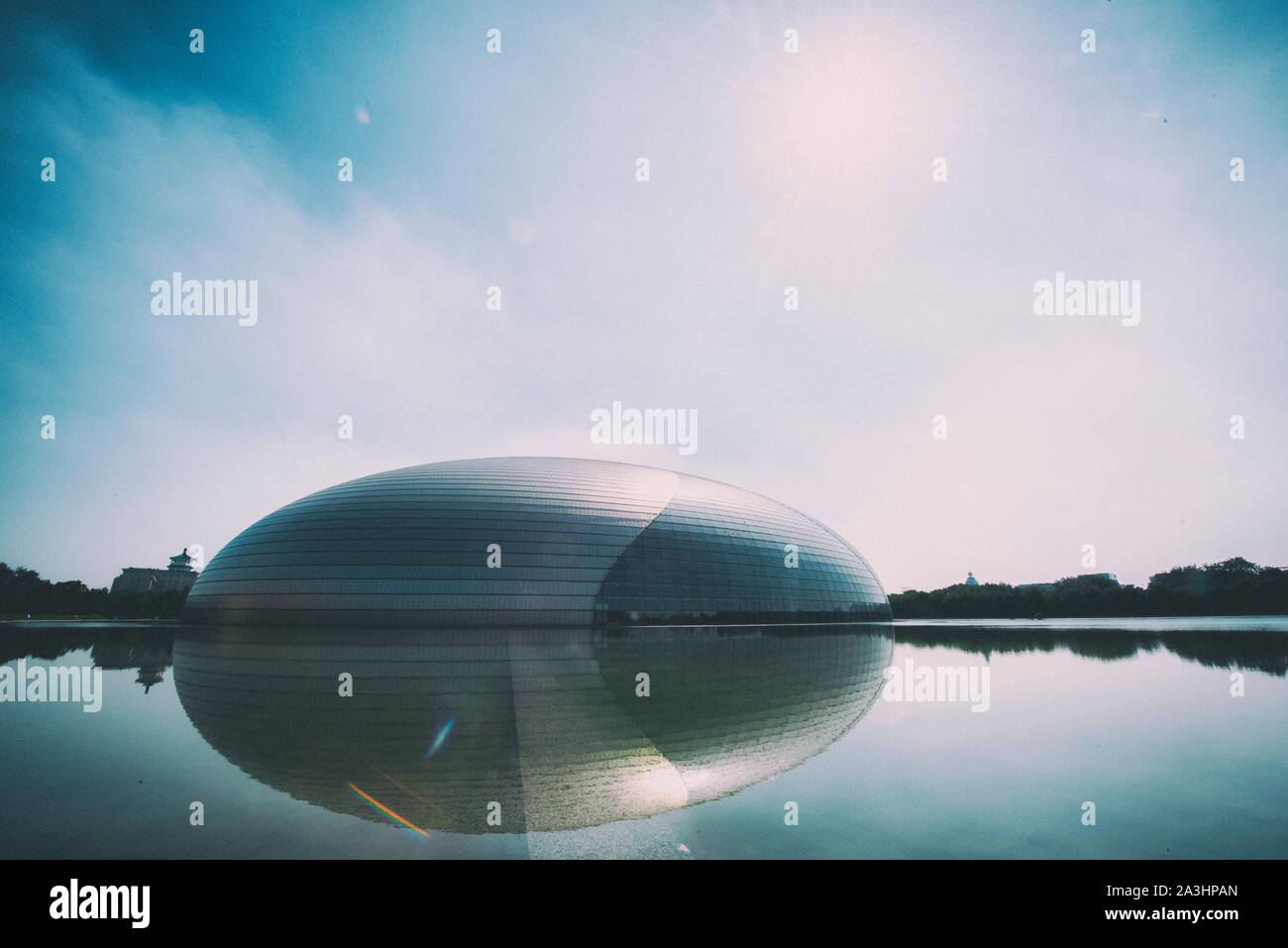 View of the Beijing Giant Egg, black and white Stock Photo - Alamy