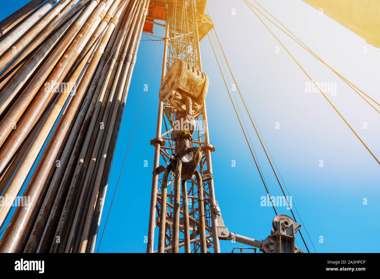 Drilling rig in oil field for drilled into subsurface in order to ...