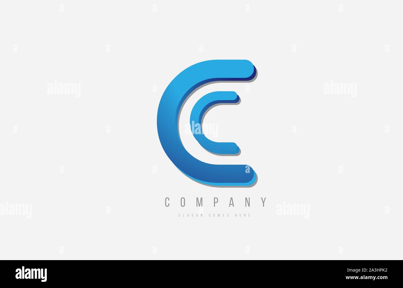 3d line blue c letter logo alphabet for icon design. For a logotype on ...