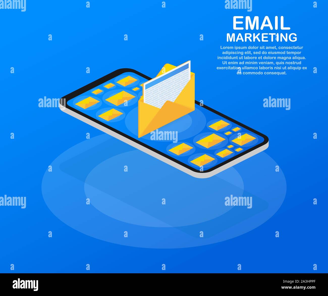 Flat vector for email marketing, newsletter marketing, email ...