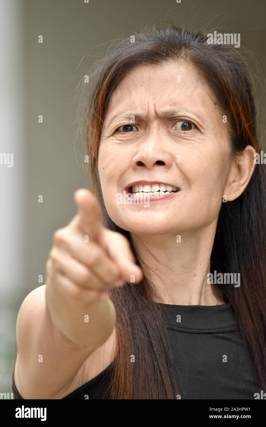 An Upset Female Senior Stock Photo - Alamy