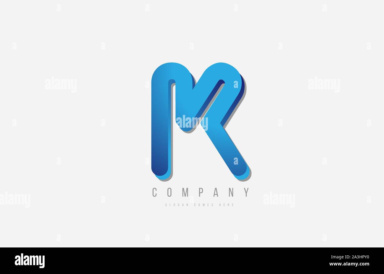 3d line blue k letter logo alphabet for icon design. For a logotype on ...