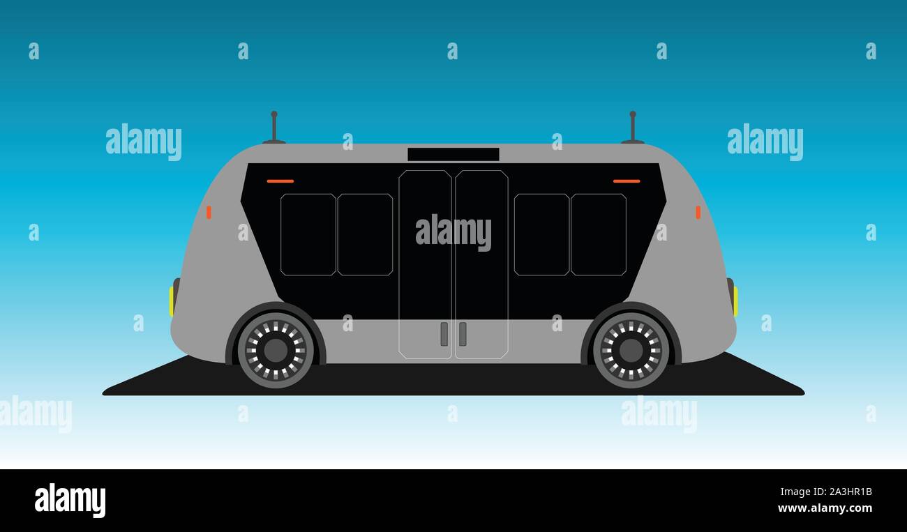 Driverless Autonomous Self driving mini bus Stock Vector Image & Art ...