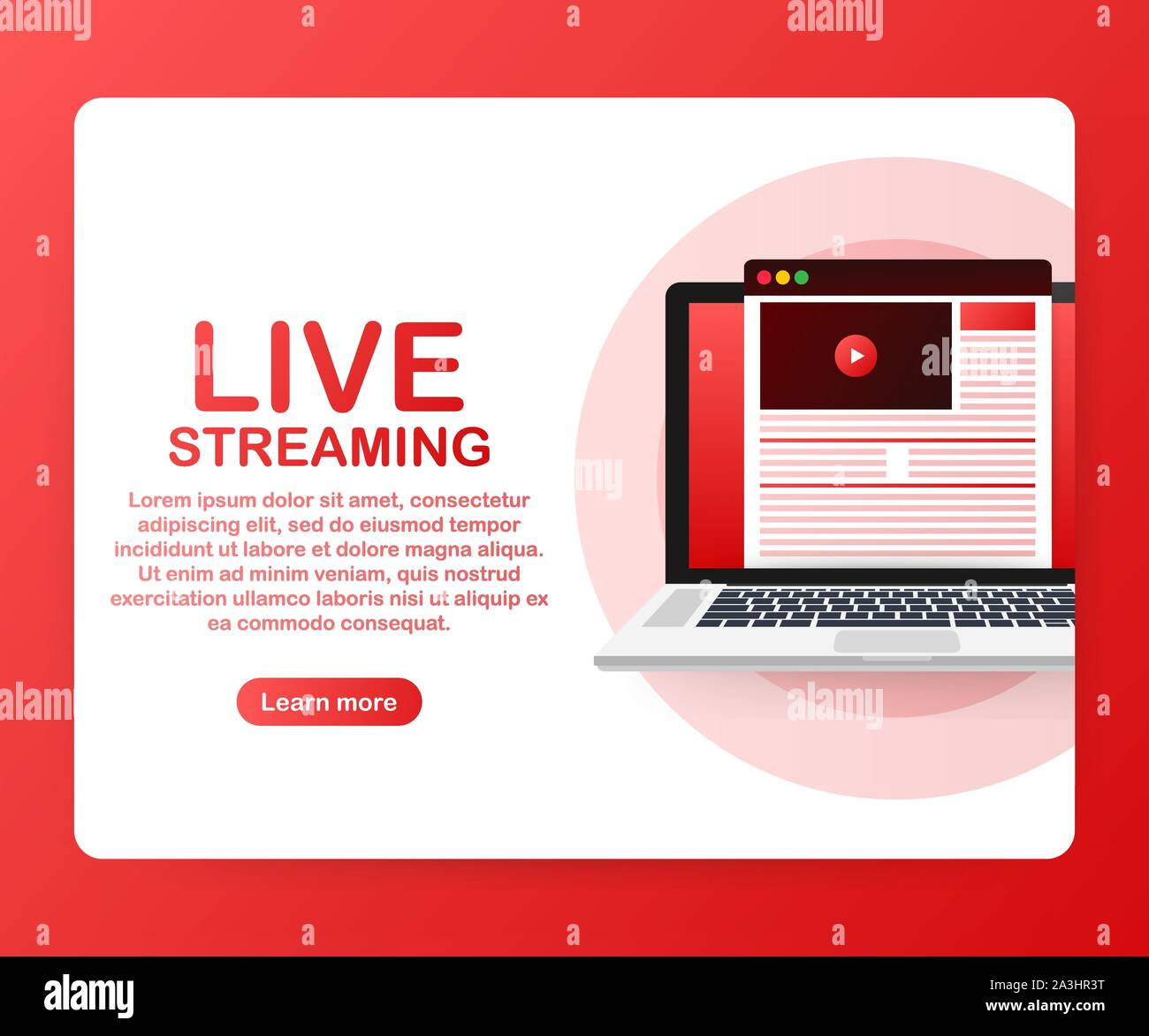 Concept live streaming for web page, banner, presentation, social media ...