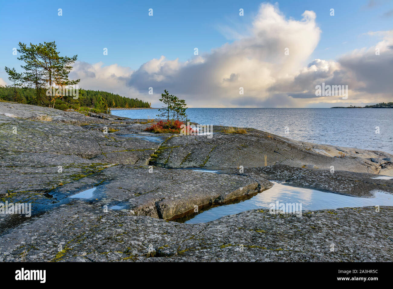 Kajosaari island, lake Ladoga, Karelia, Russia. 05.10, 2019 Stock Photo ...