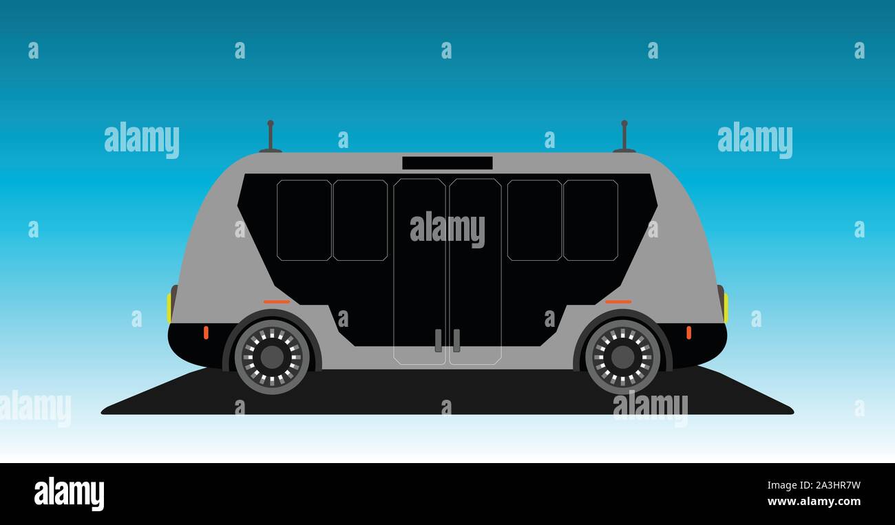 Driverless Autonomous Self driving mini bus Stock Vector Image & Art ...