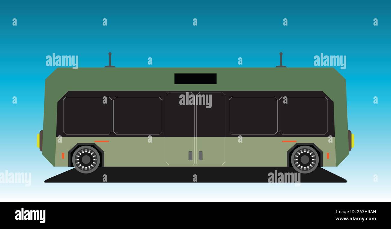 Driverless Autonomous Self driving mini bus Stock Vector Image & Art ...