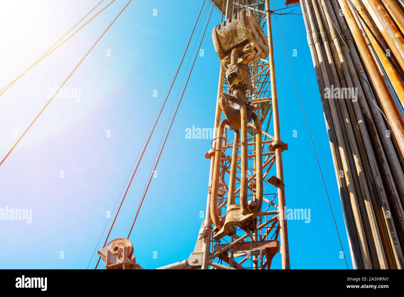 Drilling rig in oil field for drilled into subsurface in order to ...