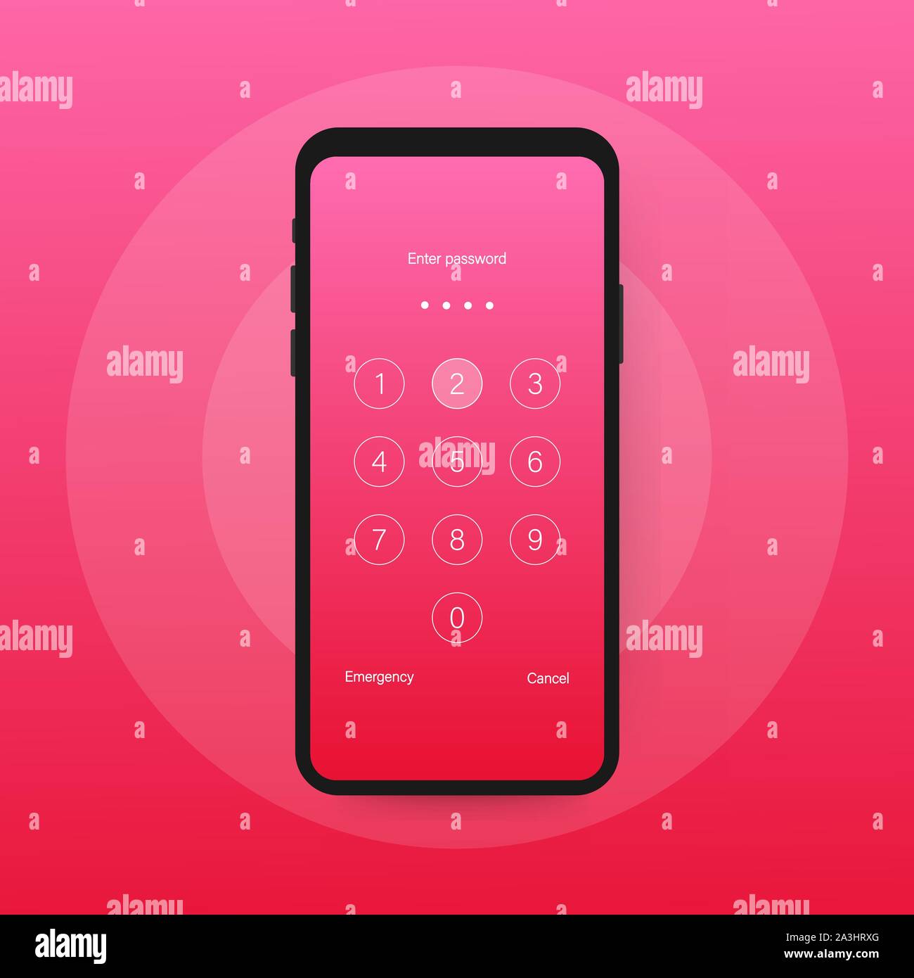 Screen lock authentication password smartphone background template. Illustration of phone ID ...