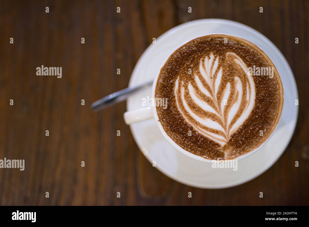 Direct Above Shot Of Coffee Caffe Mocha Also Known As Mocaccino Stock ...