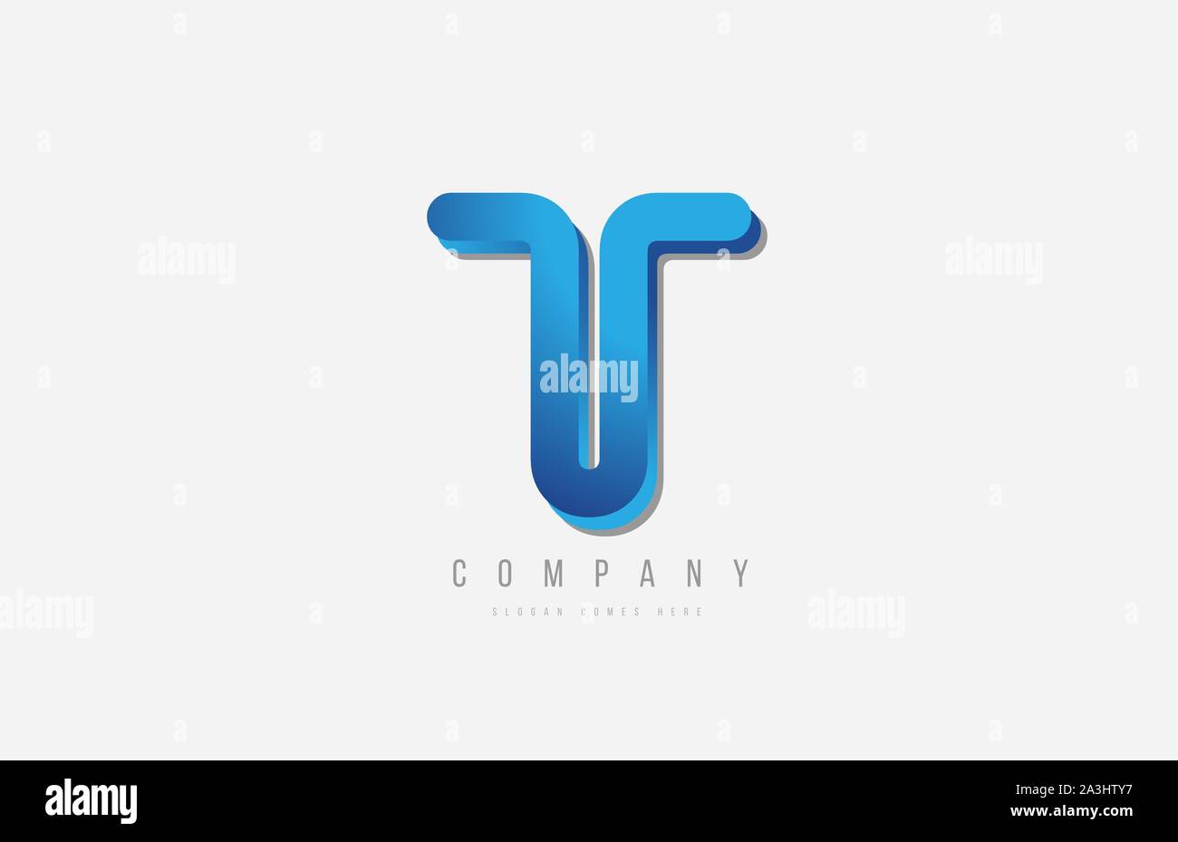 3d line blue t letter logo alphabet for icon design. For a logotype on ...