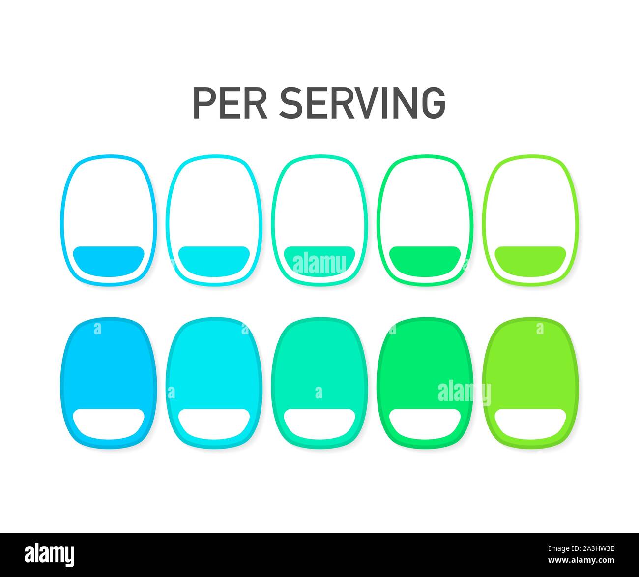 Nutrition facts vector package labels with calories and ingredient ...