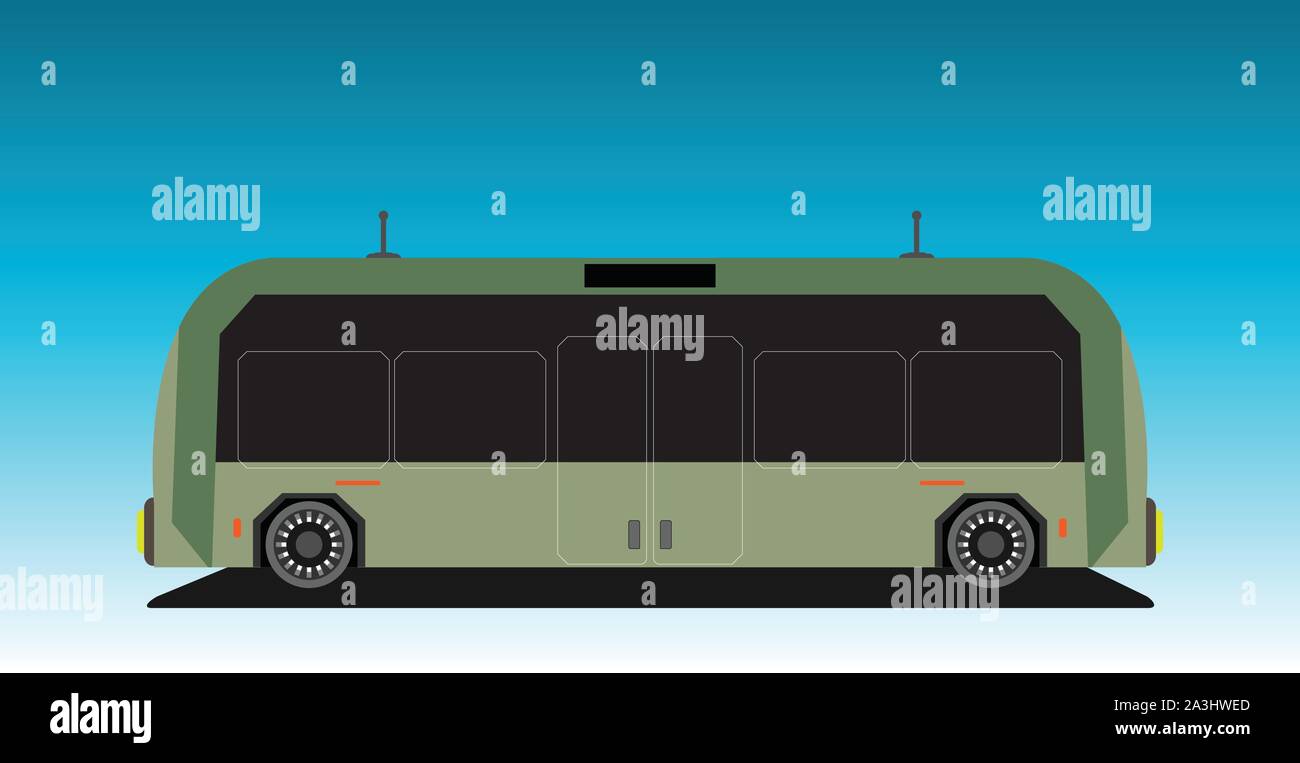 Driverless Autonomous Self driving mini bus Stock Vector Image & Art ...