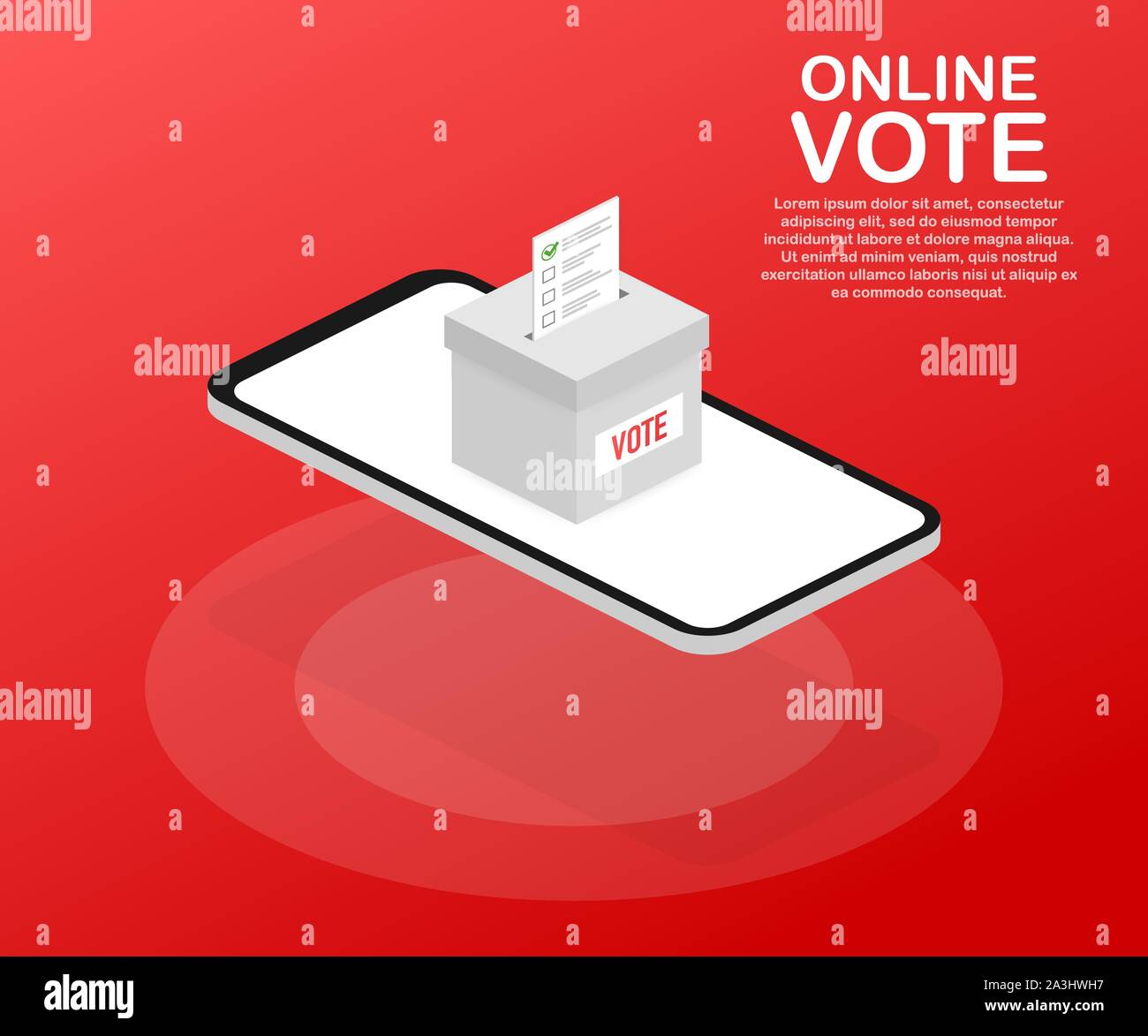 Flat isometric vector concept voting online, e-voting, election ...