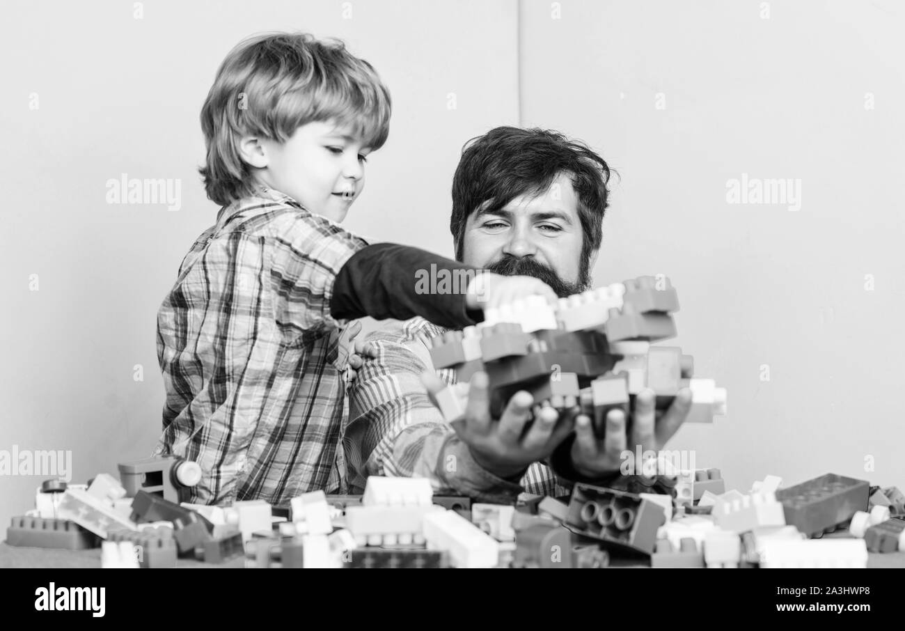 Father son game. Father son create constructions. Father and boy family ...